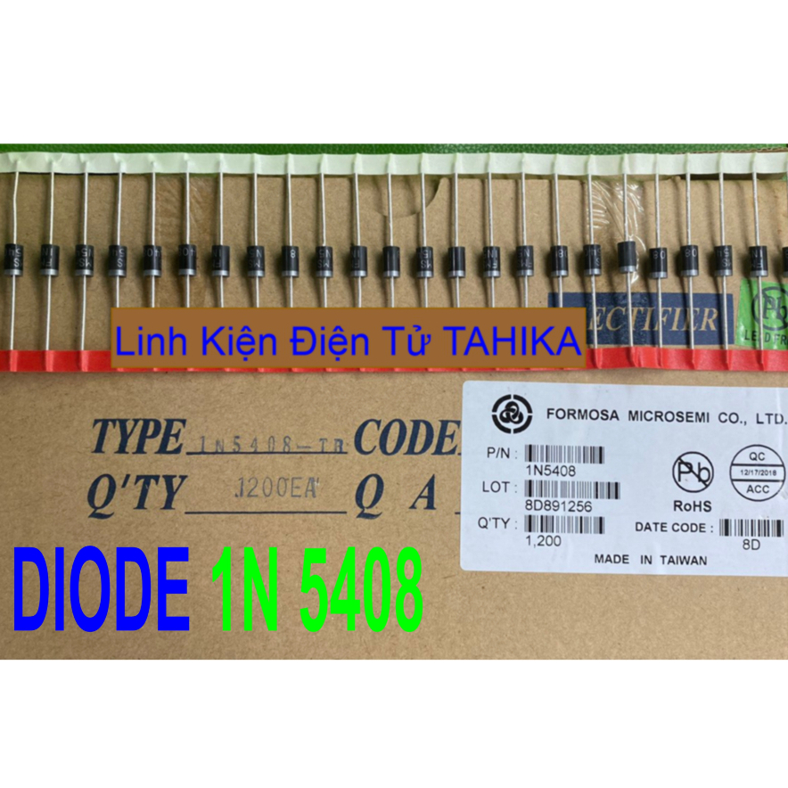 Combo 10 Diode 1N5408 Dây Diot chỉnh lưu 3Ampe - 1000v - linh kiện điện tử TAHIKA | Shopee Việt Nam