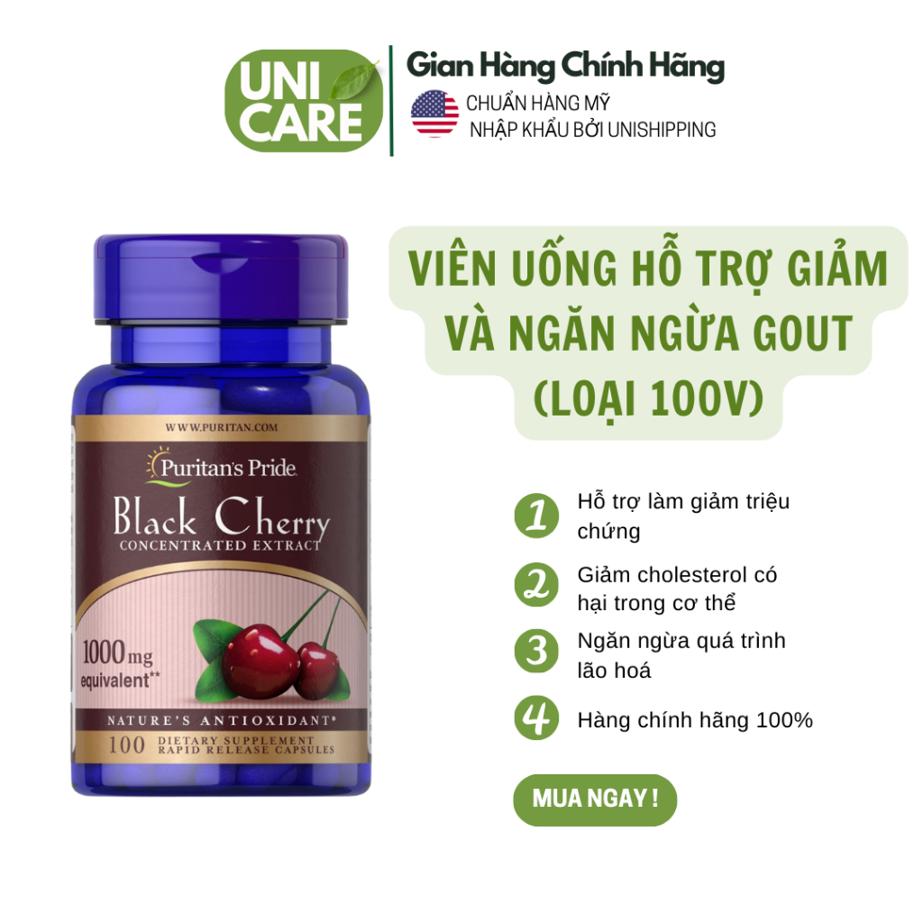 Viên uống hỗ trợ giảm và ngăn ngừa Gout (loại 100v) Puritan's Pride ...