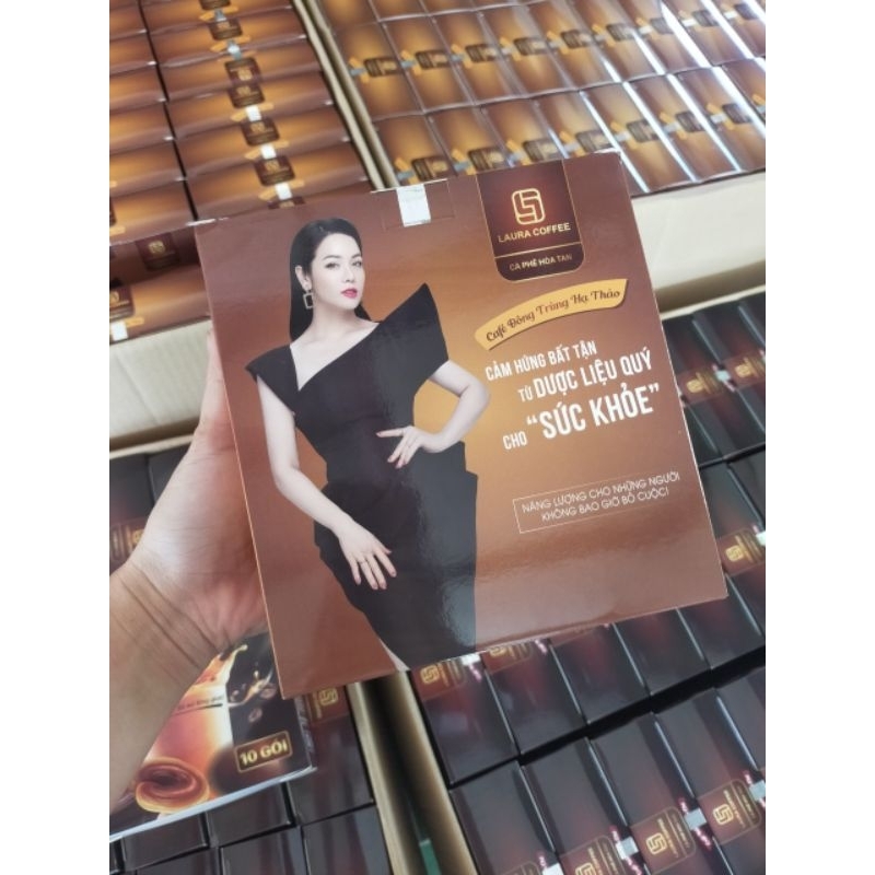 Cafe đông trùng hạ thảo (hộp 10 gói ) laura coffee laura sunshine nhật ...