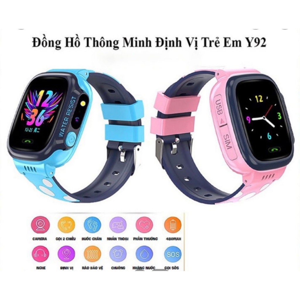 Đồng Hồ Thông Minh Trẻ Em Y92 Lắp Sim Định Vị Cảm Ứng Chống Nước Nghe Gọi 2 Chiều | Shopee Việt Nam