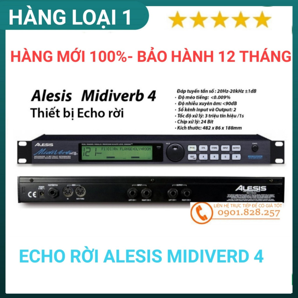 [LỖI 1 ĐỔI 1]Effect rời alesis midiverb 4 xử lý hiệu ứng hoàn hảo hàng loại 1- Echo rời Alesis ...