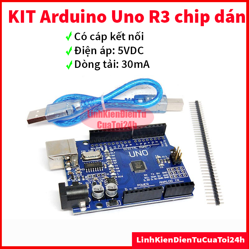 KIT Arduino Uno R3 Atmega328P Chíp Cắm Có Kèm Dây Cáp, R3 Chíp Dán ...