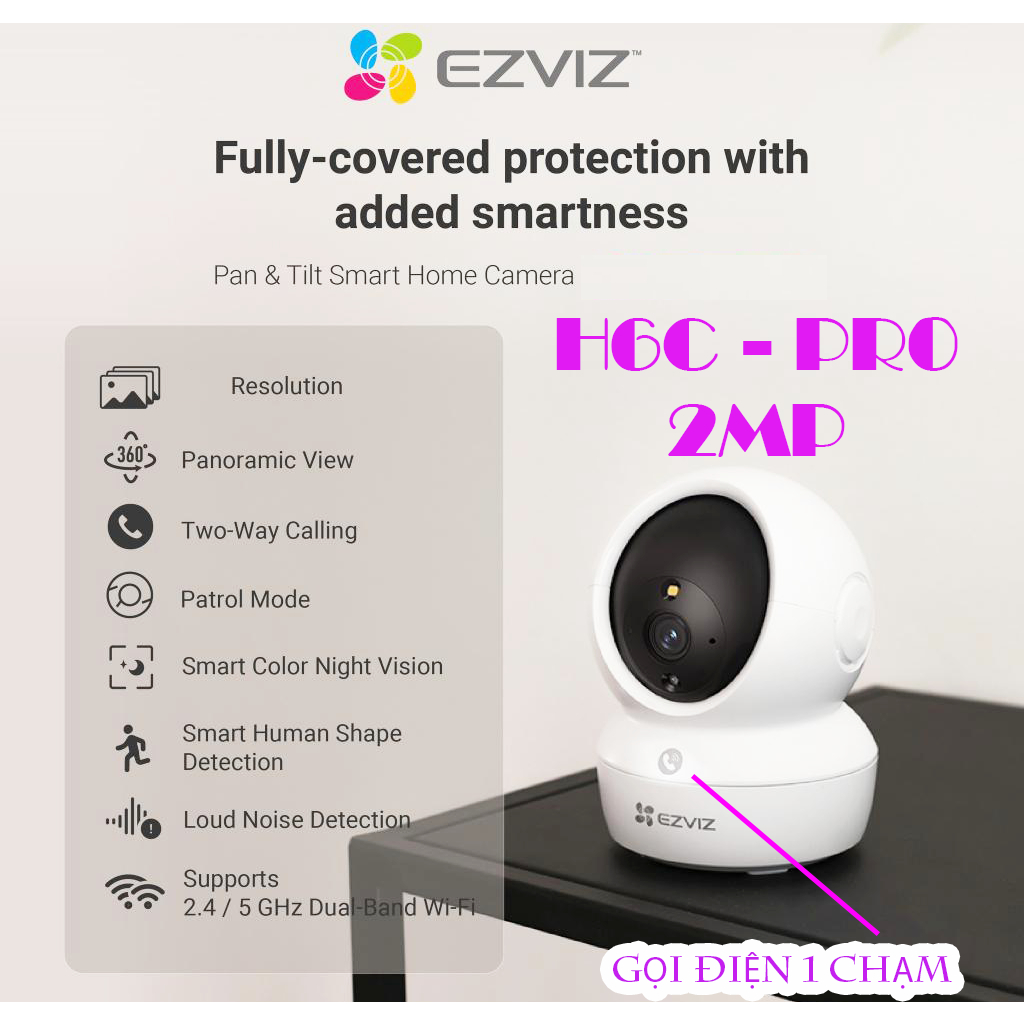 CAMERA IP WIFI EZVIZ H6C PRO 2MP CHÍNH HÃNG | Shopee Việt Nam