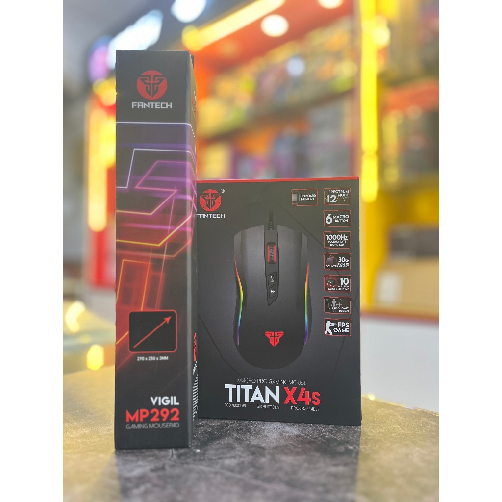Combo Chuột Gaming có dây Fantech Titan X4s + Bàn di chuột Fantech VIGIL MP292 | Shopee Việt Nam