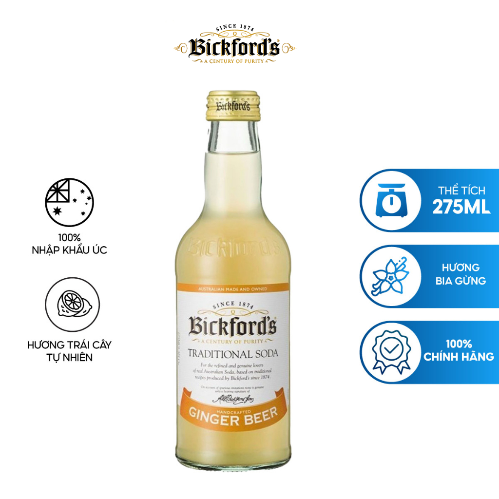 275ml Nước Có Ga Soda Bia Gừng Bickford's | Shopee Việt Nam