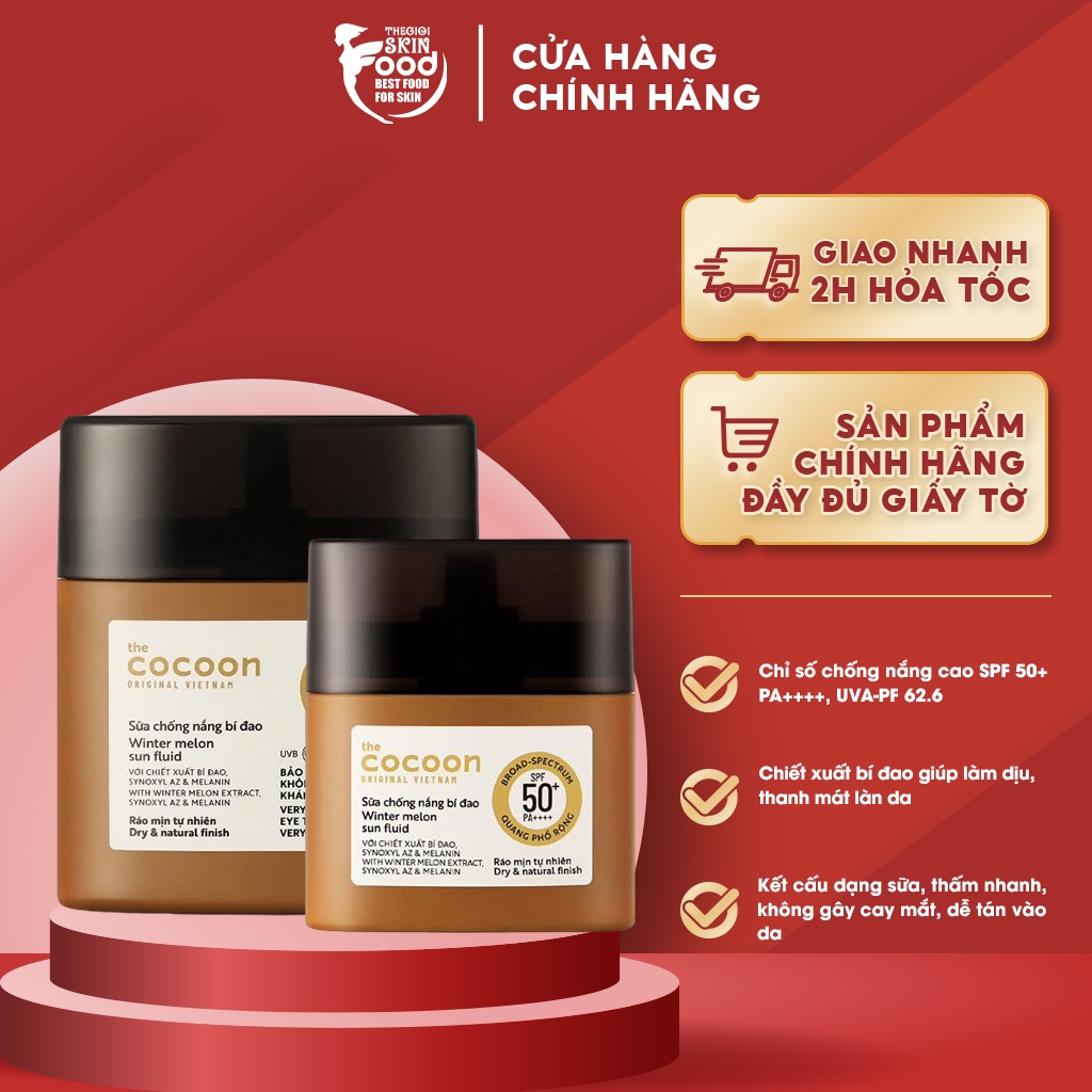 Sữa Chống Nắng Bí Đao Quang Phổ Rộng Cocoon Winter Melon Sun Fluid ...