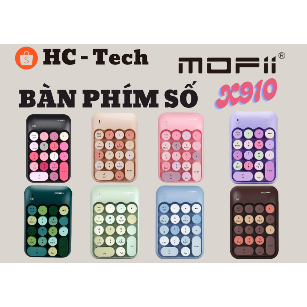 BÀN PHÍM SỐ KHÔNG DÂY (2.4Ghz) MOFII X910 COLORFUL | Shopee Việt Nam