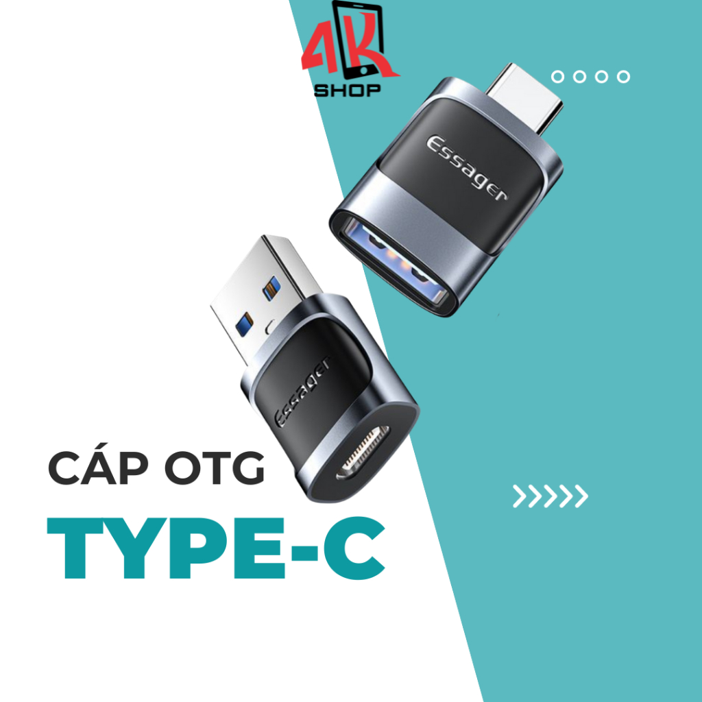 Cáp OTG Type c ESSAGER chuyển đổi từ usb sang type c đa năng tốc độ cao ...