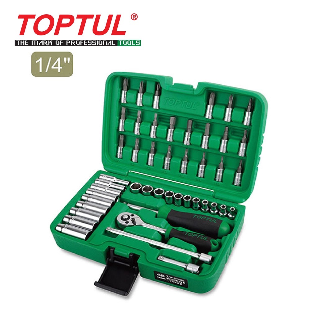 Bộ tuýp đầu 1/4" 46 chi tiết (hộp nhựa) TOPTUL Model: GCAI4601 | Shopee Việt Nam