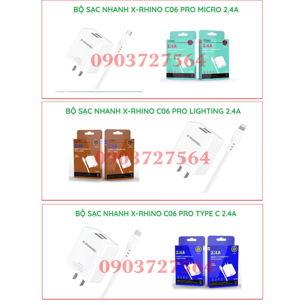 Bộ sạc nhanh X-RHINO C06 Pro 2.4A | Shopee Việt Nam