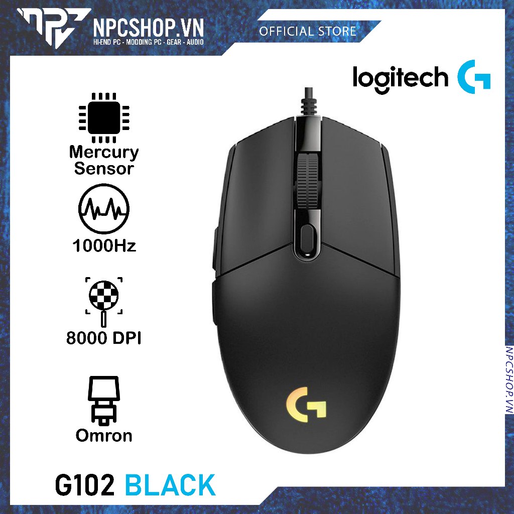 CHUỘT GAMING LOGITECH G102 GEN 2 LIGHTSYNC RGB - BLACK | Shopee Việt Nam
