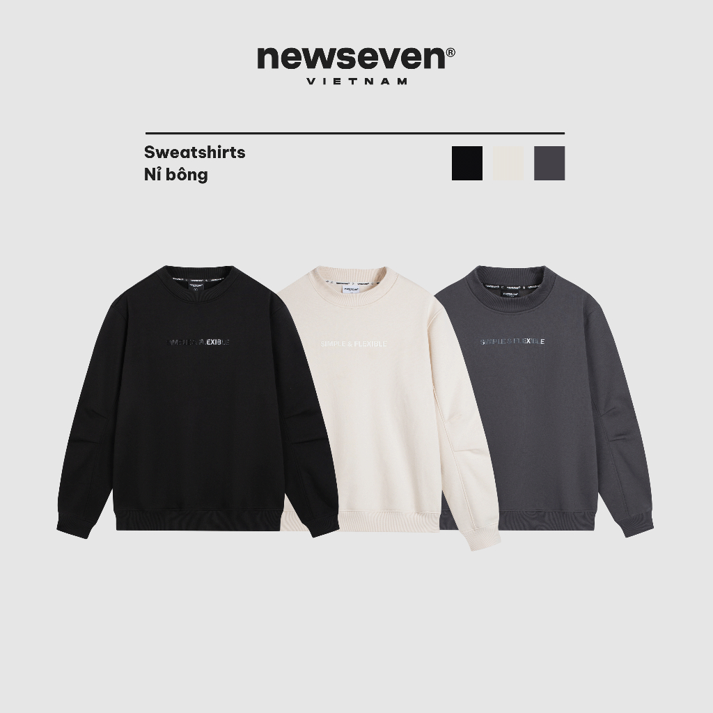 Áo Sweatshirts NEWSEVEN Puffy SW.265 | Shopee Việt Nam