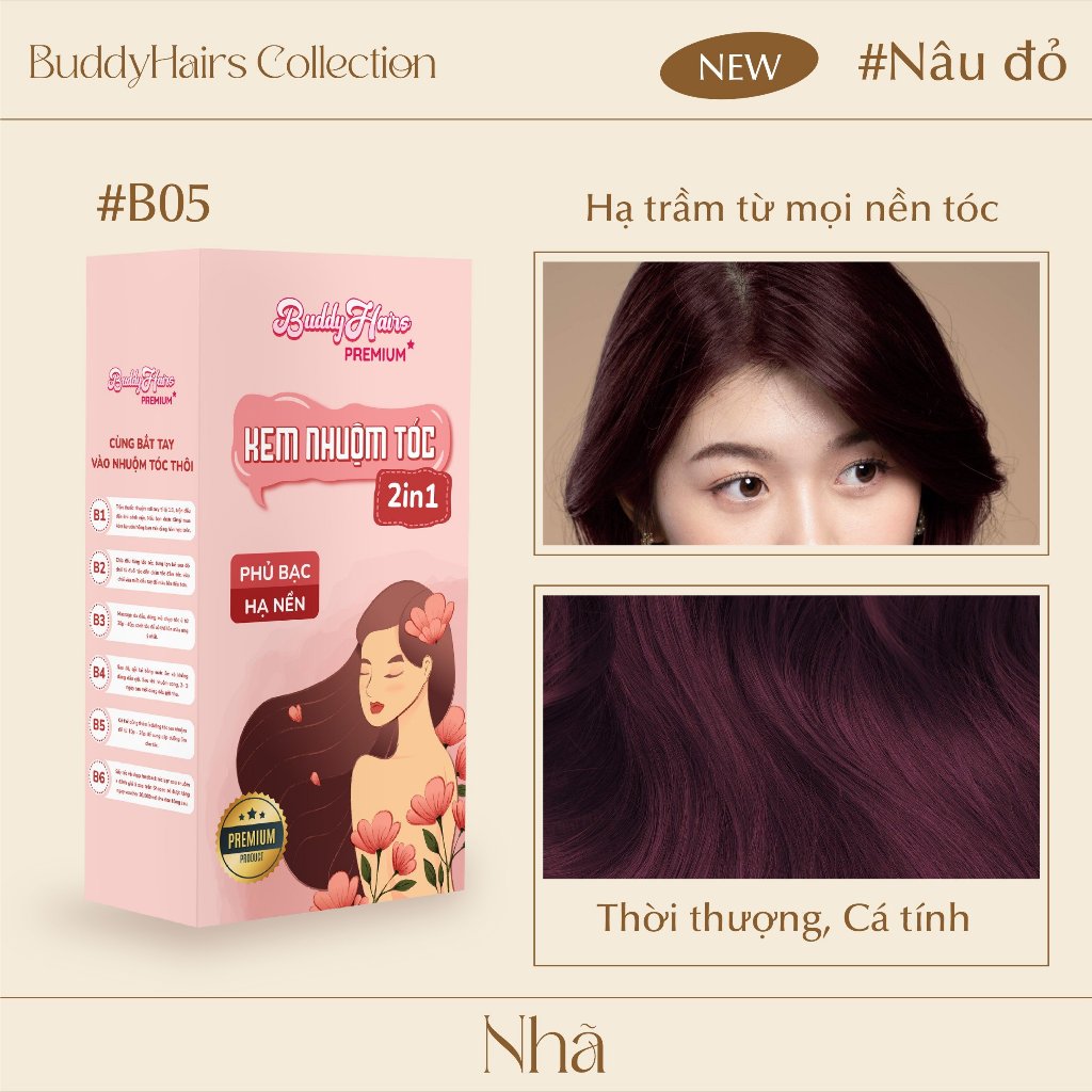Thuốc nhuộm tóc Hạ Nền / Set nhuộm tóc Hạ Nền tóc độc quyền BuddyHairs, BuddyHair, Buddy.hair ...