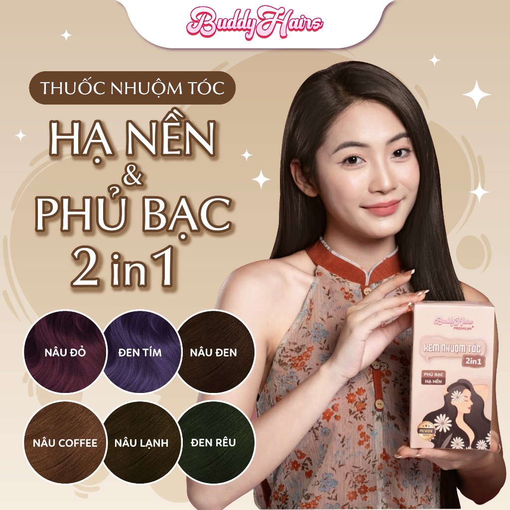 Thuốc nhuộm tóc Hạ Nền / Set nhuộm tóc Hạ Nền tóc độc quyền BuddyHairs, BuddyHair, Buddy.hair ...