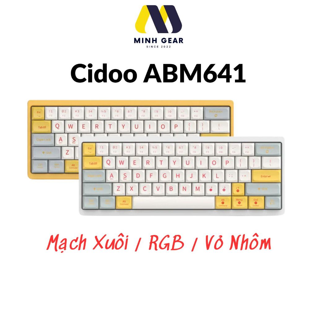 Cidoo ABM641 - Bàn phím cơ Cidoo ABM641 Dual mode, Vỏ Nhôm, Mạch Xuôi ...