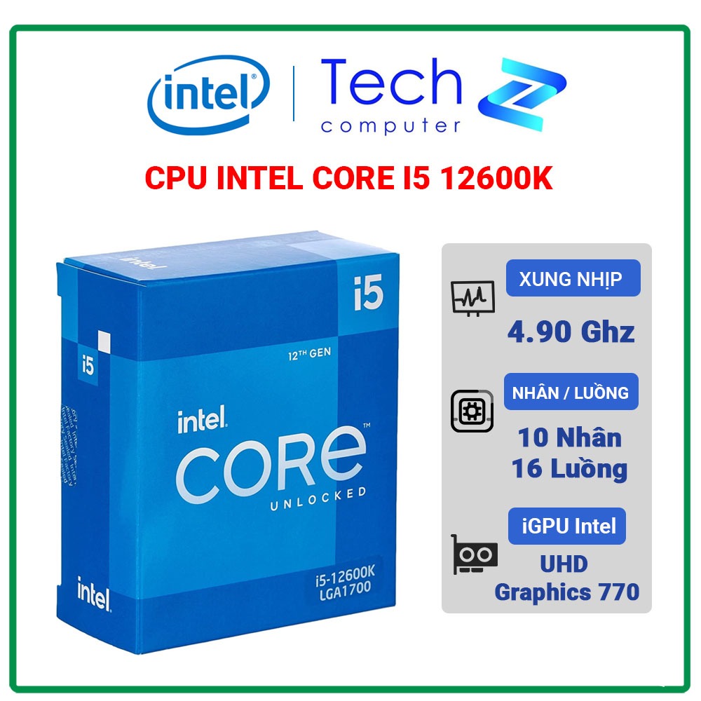CPU Intel Core i5 12600K Box New Bảo Hành 3 Năm | Shopee Việt Nam