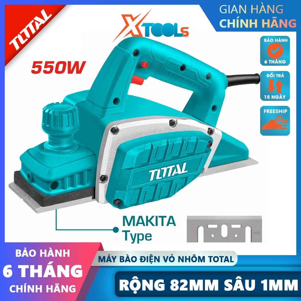 Máy bào gỗ điện cầm tay 550W Total TL5508216 máy bào điện lưỡi bào ...