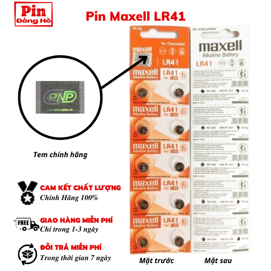 Pin Maxell LR41 A76 1.5V chính hãng - Pin tròn nút áo Maxell LR41 ...