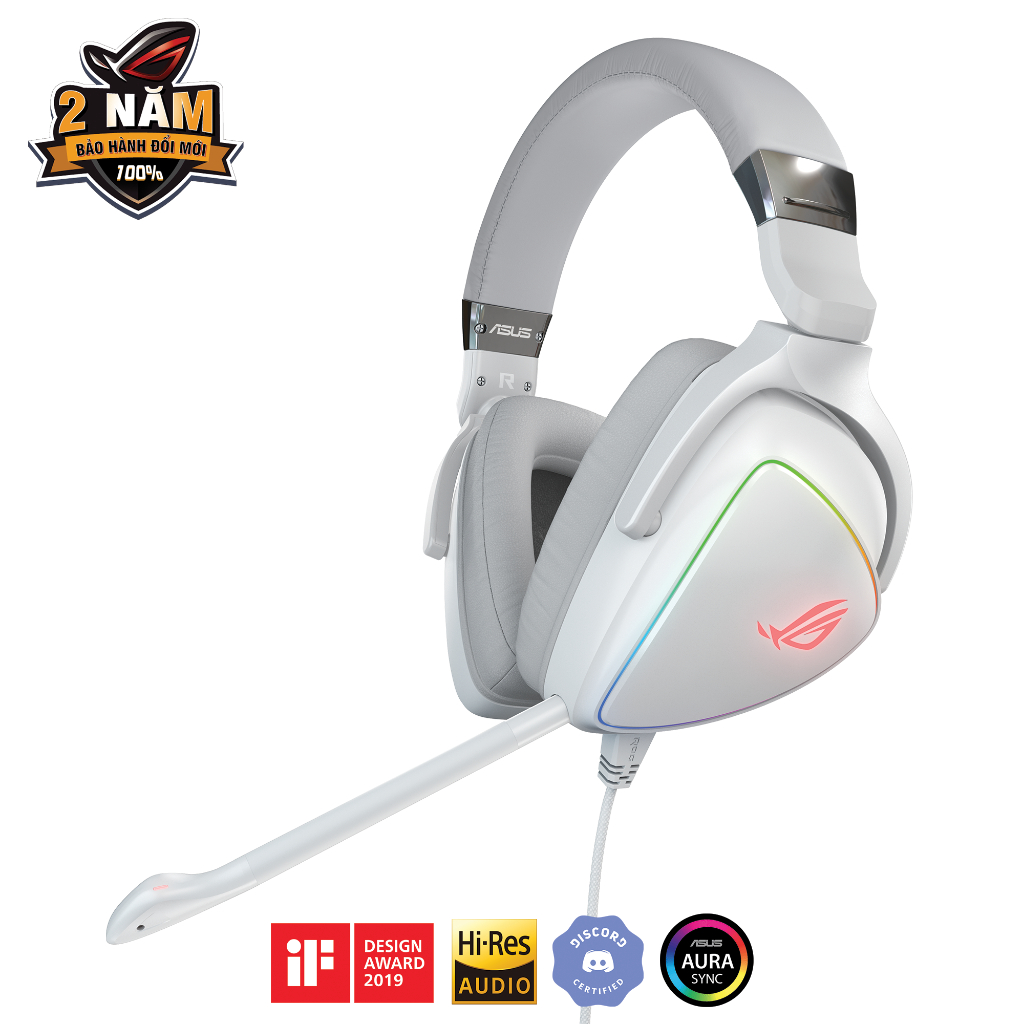 Tai nghe gaming ASUS ROG DELTA màu trắng, cổng USB-C, Hi-Res ESS ES9218 ...