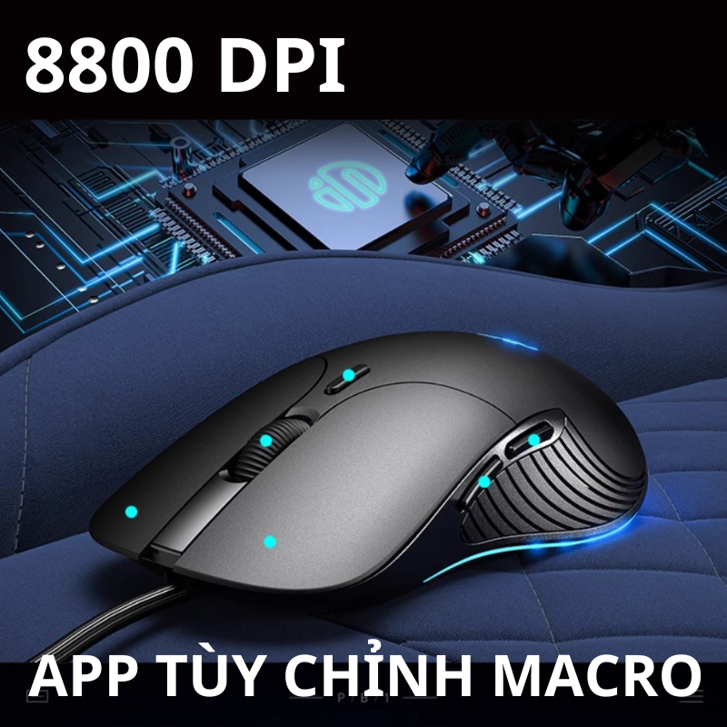 Chuột gaming có dây chơi game Maxcotech inphic PB1 APP tùy chỉnh macro ...