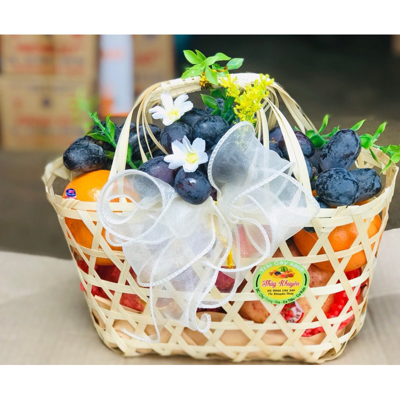 Giỏ tre mini 20cm x 17cmx 8cm đựng trái cây, caphe làm giỏ quà tặng ...