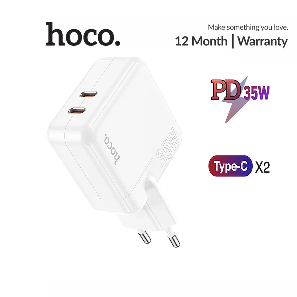 Củ sạc nhanh PD35W Hoco C110A chân tròn 2 cổng Type-C hỗ trợ QC3.0 ...