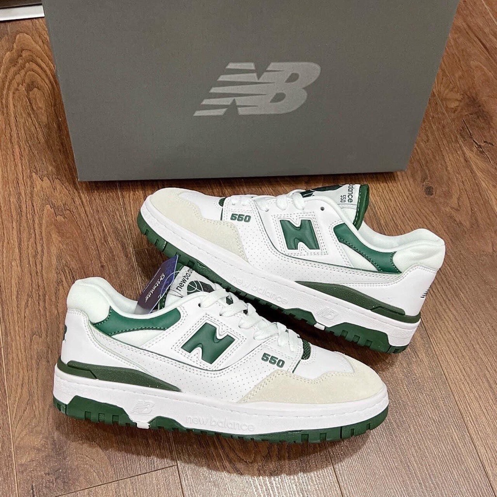 Giày nb,New Balance 550 'White Green, White Black' nb 550 2 Màu Xanh ...