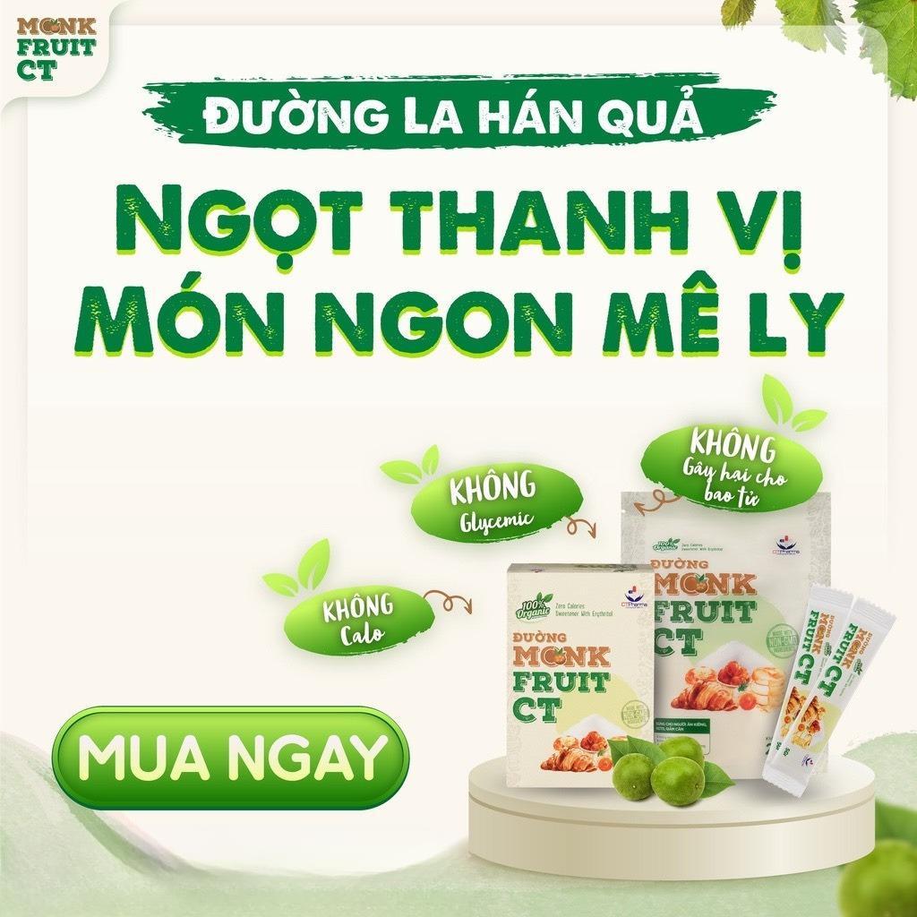 Đường ăn kiêng, đường la hán quả, đường cho người tiểu đường CT Monk Fruit 100g (5gx20 que ...