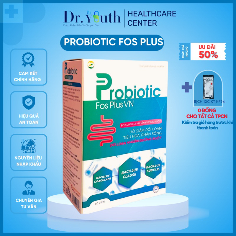 Men Vi Sinh Probiotic Fos Plus GH Bổ Sung Hệ Vi Sinh Đường Ruột Hỗ Trợ ...