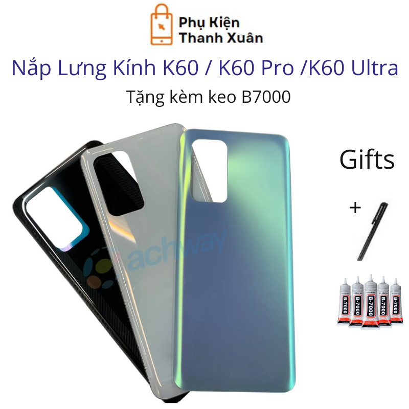 Nắp lưng Xiaomi Redmi K60 / K60 Pro / K60 Ultra - Chất liệu kính - Tặng kèm keo | Shopee Việt Nam