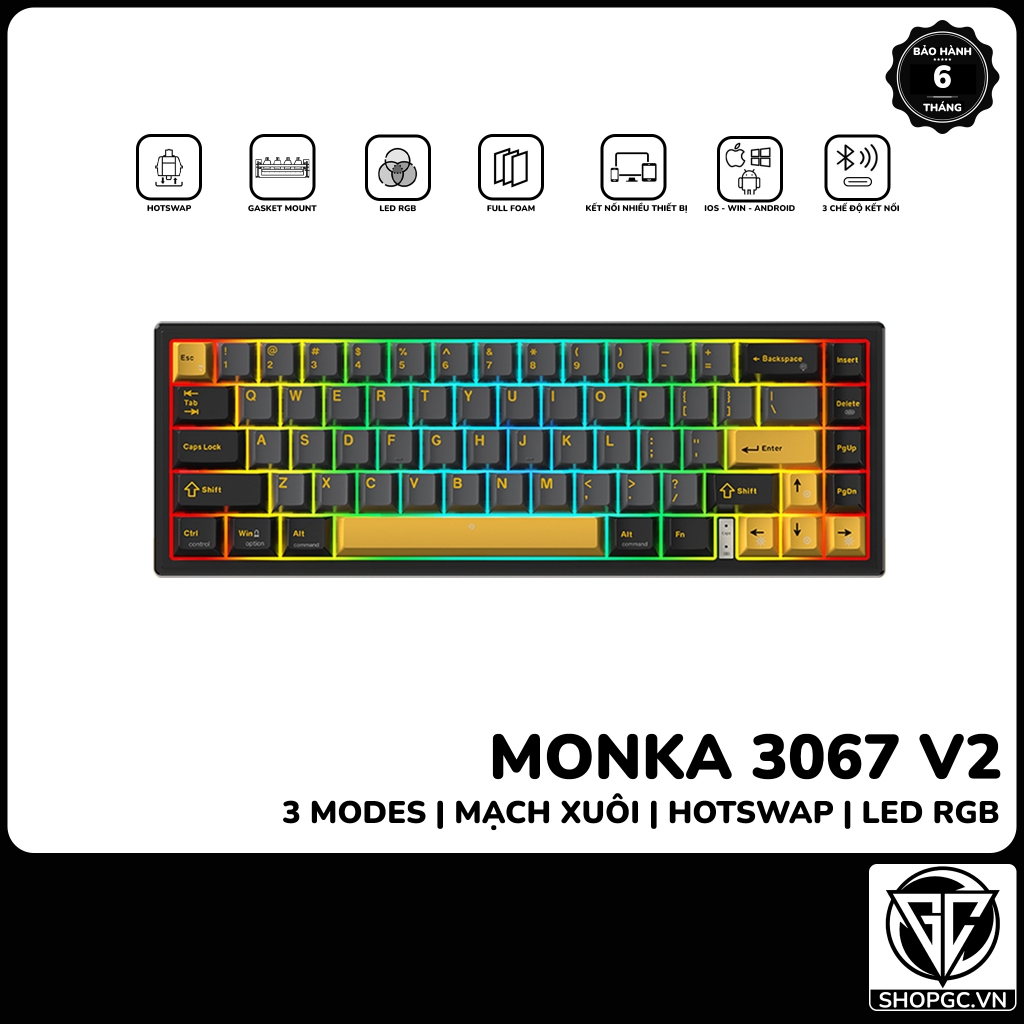 MONKA 3067 - Bàn phím cơ MONKA 3067 Không Dây | Gasket Mount- Fullfoam ...