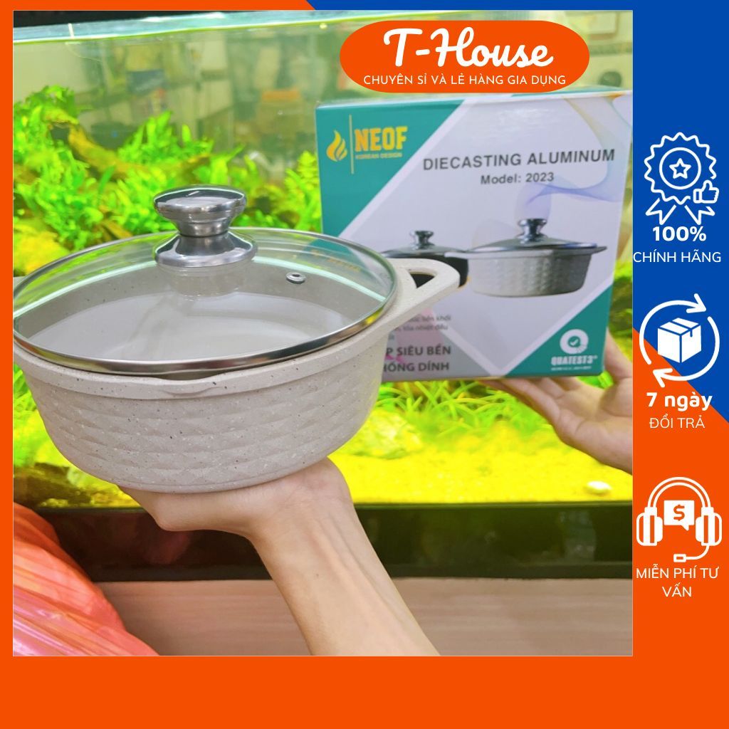 Nồi vân đá đúc liền khối 5 lớp đáy từ NEOF công nghệ Hàn Quốc, Thố đúc ...