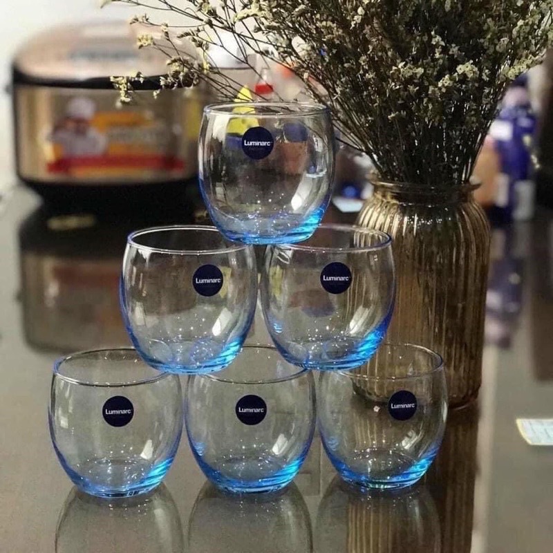 Bộ 6 cốc trứng thủy tinh Collin Luminarc 350ml xanh | Shopee Việt Nam