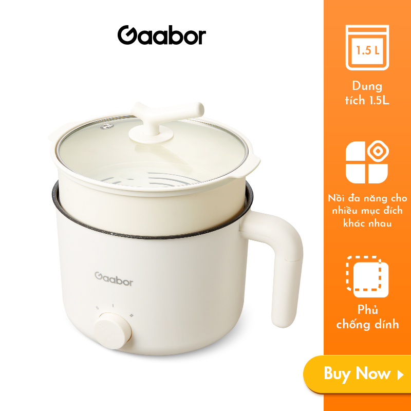 Nồi điện đa năng dung tích 1,5L GAABOR GR-N15A phủ lớp chống dính, công ...