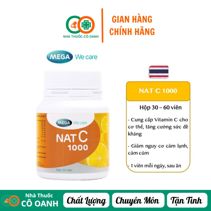 Viên uống Nat C 1000 Mega Lifesciences cung cấp vitamin C cho cơ thể ...