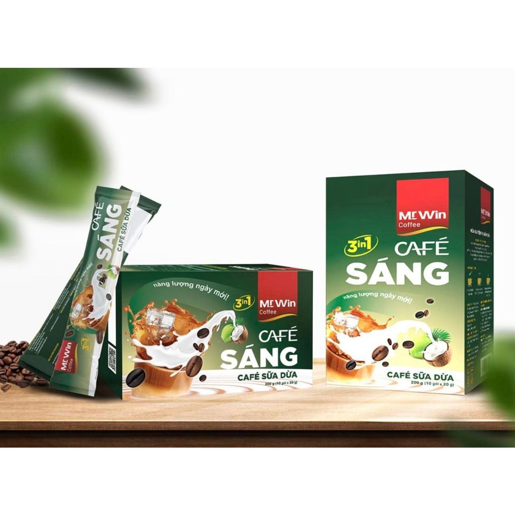 CAFÉ SỮA DỪA Mr Win - HOÀ QUYỆN VỊ ĐẬM ĐÀ - Hộp 10 gói | Shopee Việt Nam