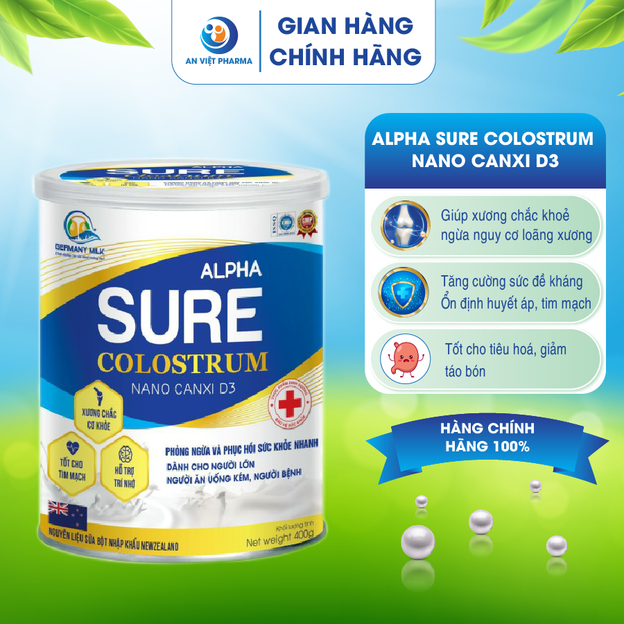 Sữa Alpha sure Colostrum Nano Canxi D3 | Shopee Việt Nam