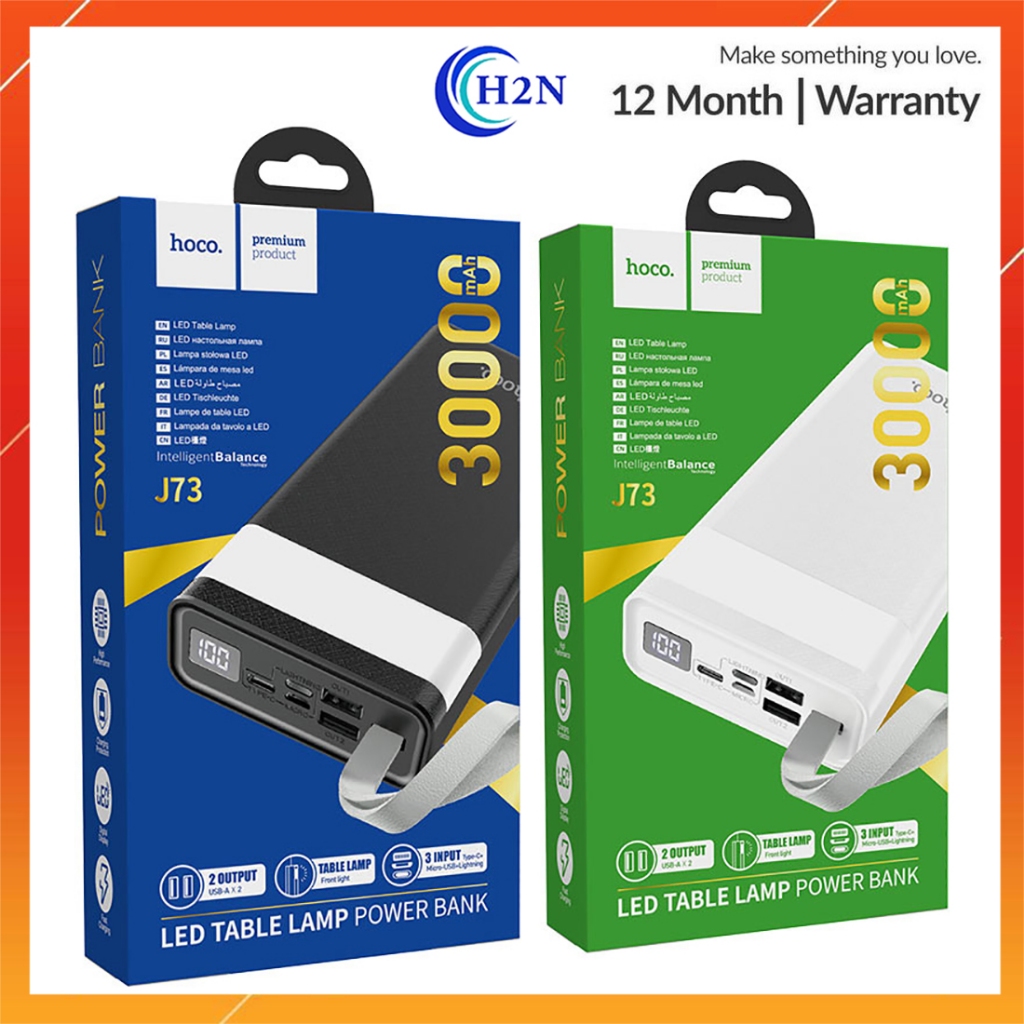 Pin Sạc Dự Phòng 30000/20000/10000 mAh Chính Hãng Hoco J73 Tích Hợp Đèn Bàn Đèn Led Hiển Thị ...