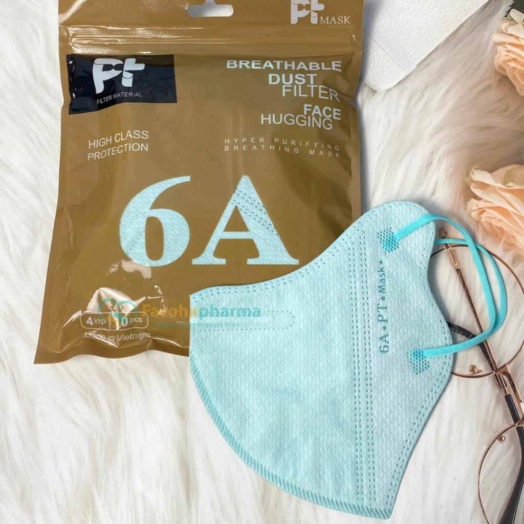 Combo khẩu trang 6A PT mask chính hãng 4 lớp dày dặn chống bụi mịn ...