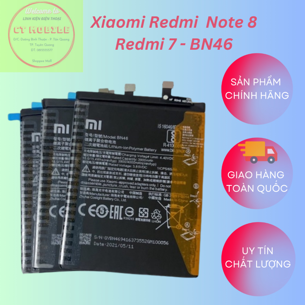 Pin Xiaomi Redmi Redmi 7/ Note 8 BN46 4000mAh Zin (Bảo hành 3 tháng ...