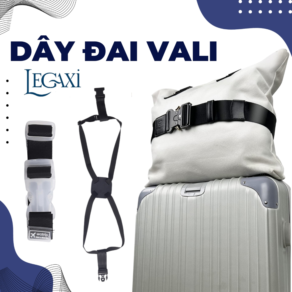 Dây đai vali đai treo hành lý du lịch dây móc túi xách khóa vali bảo vệ ...