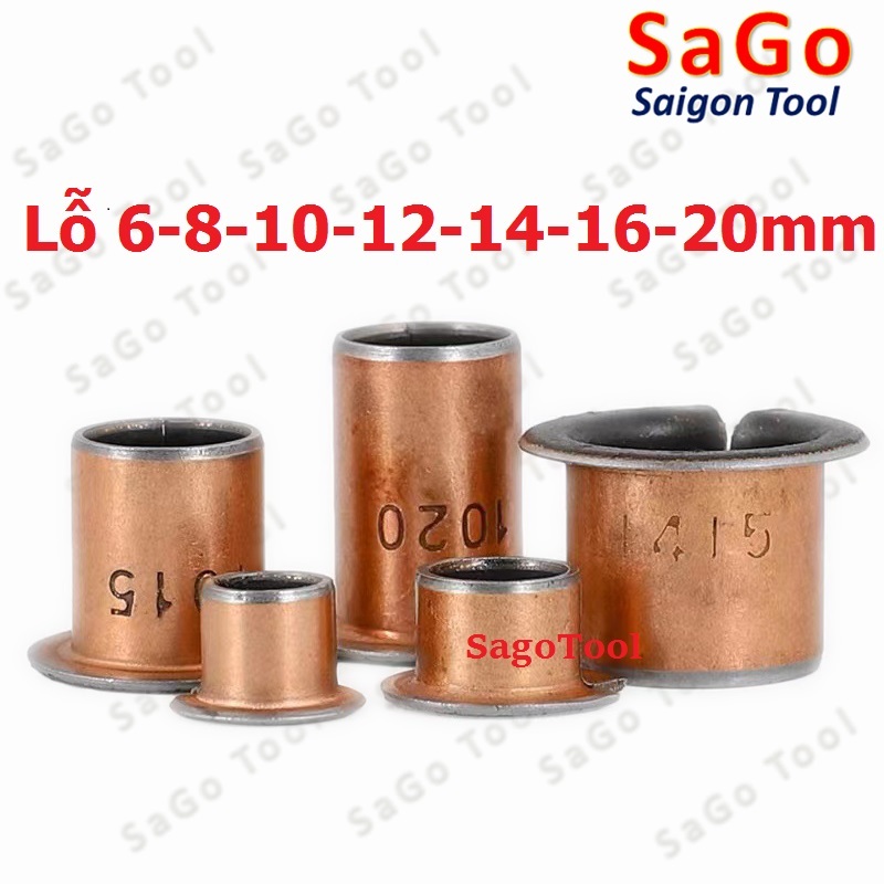 Ống trượt tròn, bạc thau có vai, bạc lót dùng làm con trượt lỗ 6mm 8mm 10mm 12mm 14mm 16mm 20mm ...
