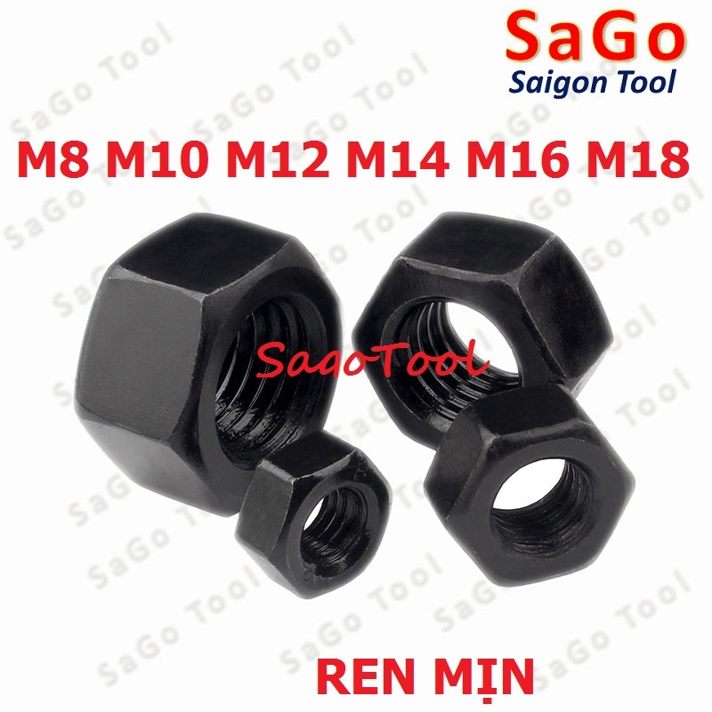 Đai Ốc thép đen ren mịn, Tán Ecu thép đen ren nhuyễn Dùng Cho Bulong M8 ...