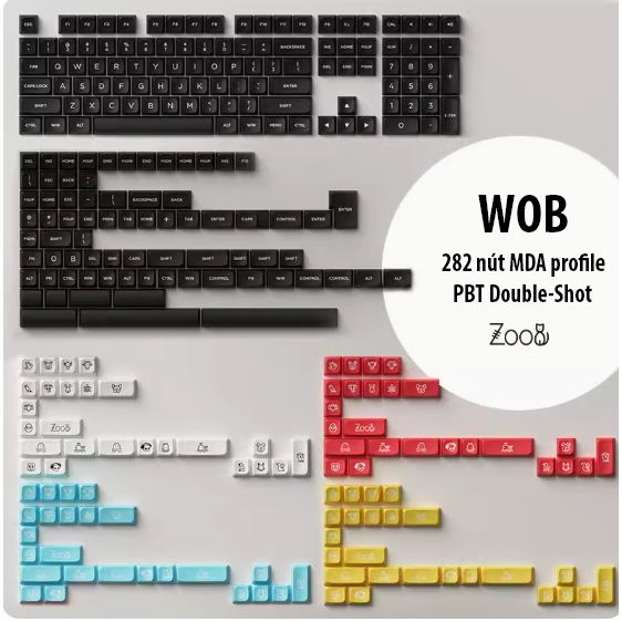 Nút bàn phím AKKO Keycap set – WOB - CREAM (PBT Double-Shot / MDA ...