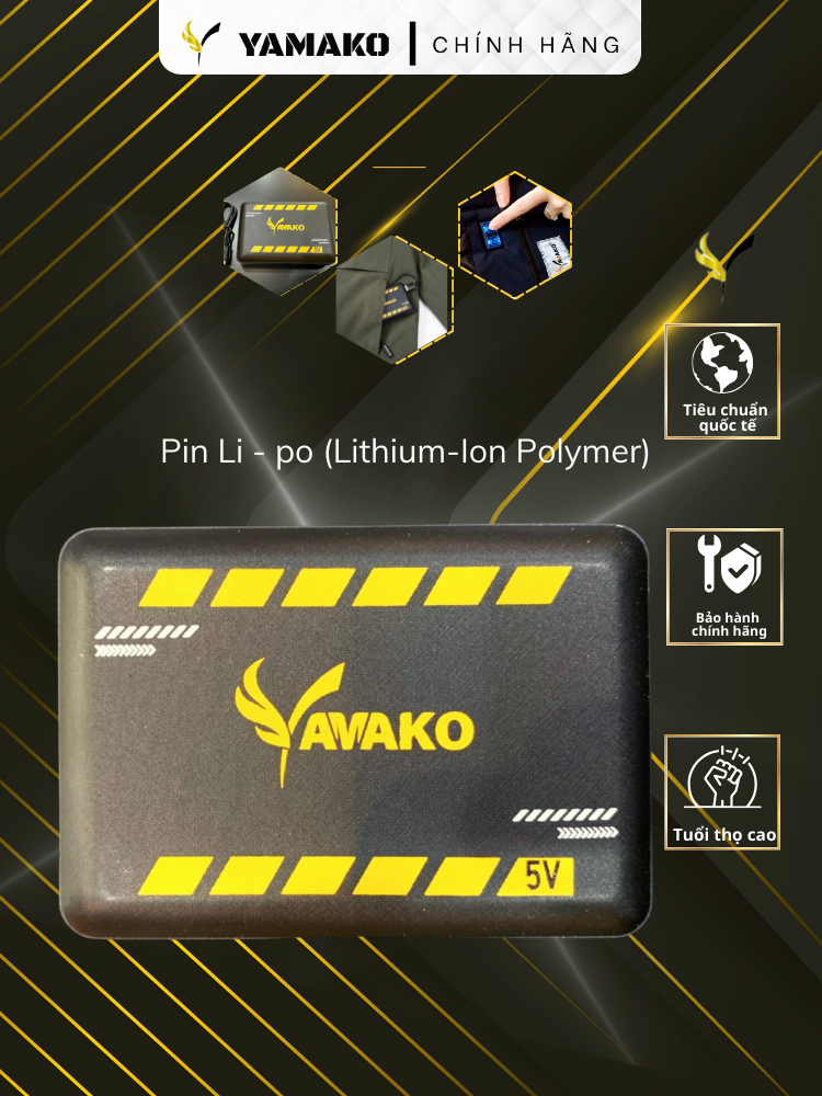 Bộ phụ kiện Pin áo sưởi ấm 5V - 10.000MAH dùng trên 10h/ ngày đạt chuẩn ...