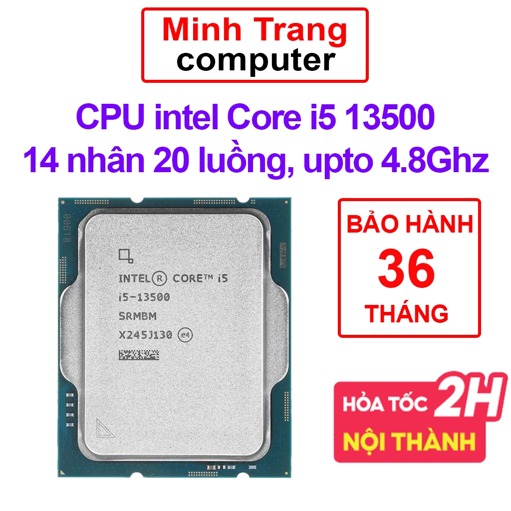 (Bán lỗ xin đánh giá) CPU Intel Core I5 13500 tray (24M Cache, up to 4.80Ghz, 14C20T) - Bảo hành ...