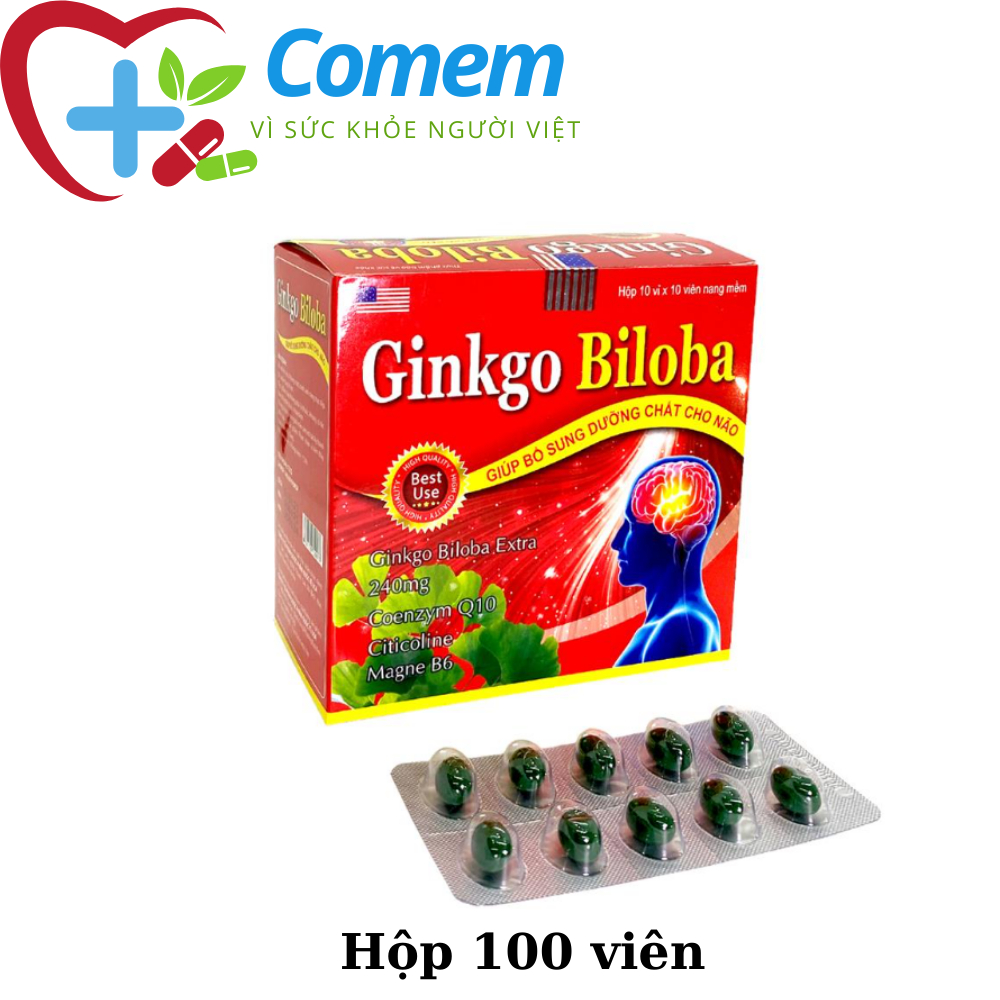 [Mẫu đỏ] Viên uống bổ não GINKGO BILOBA 240mg giúp tăng cường trí nhớ ...