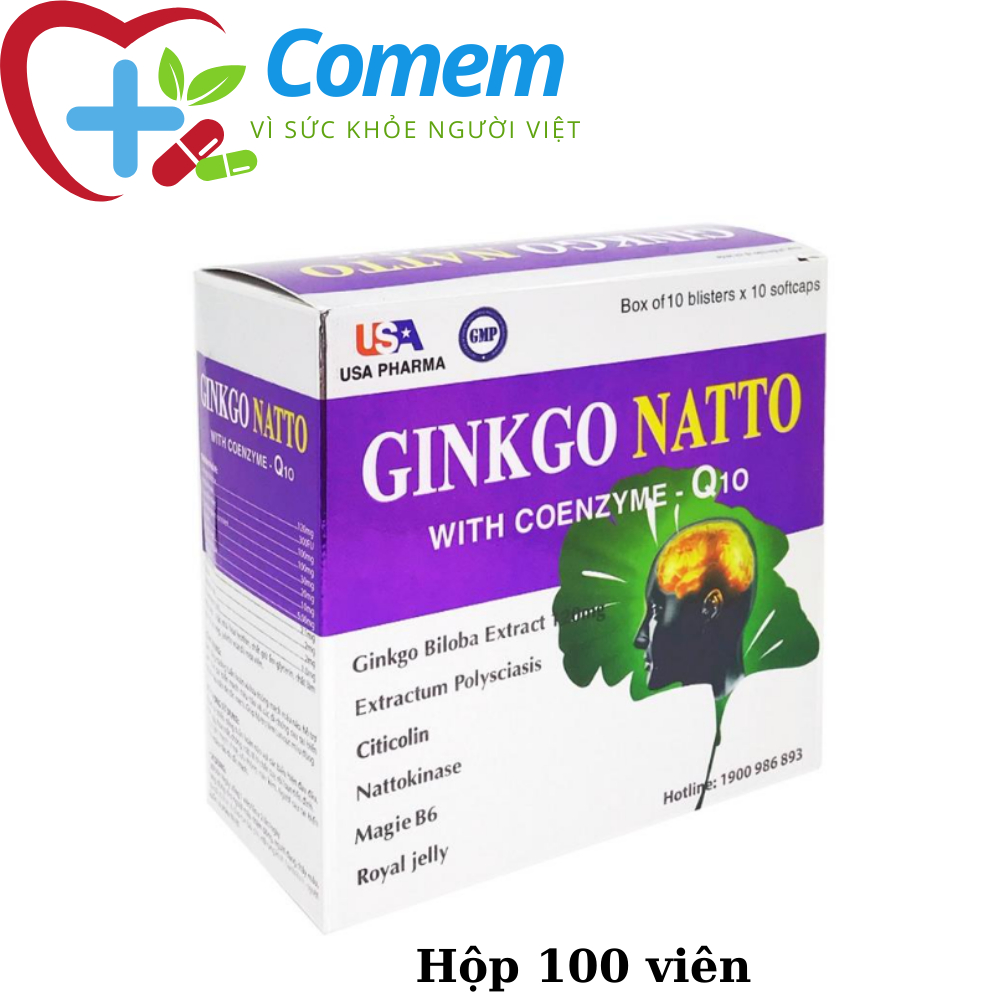 Viên uống Ginkgo Natto hỗ trợ giúp lưu thông máu não, giảm đau đầu ...
