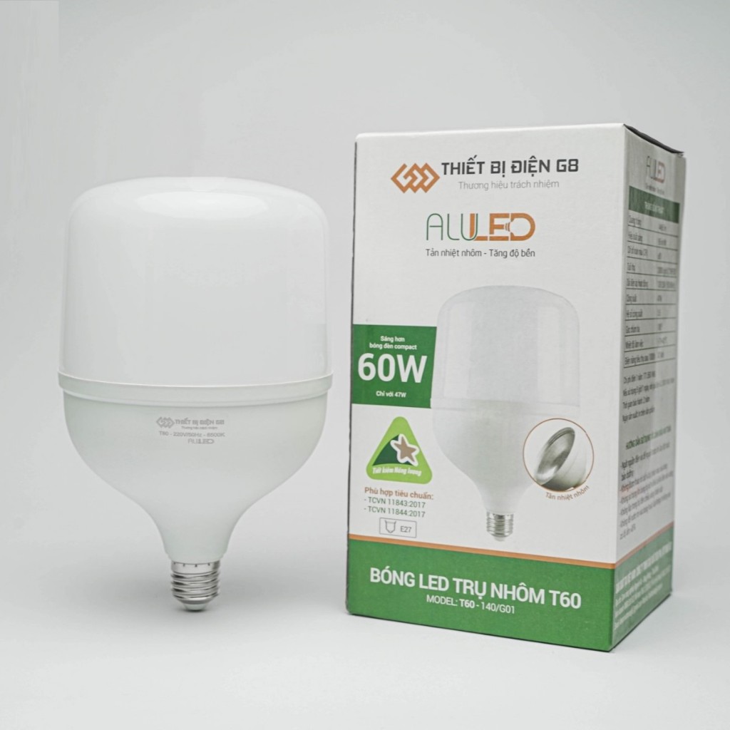 Bóng đèn LED G8 - BÓNG LED TRỤ NHÔM T60 (ALULED) | Shopee Việt Nam