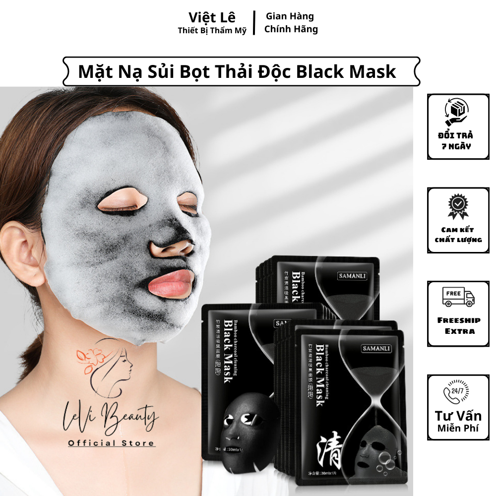 Mặt nạ sủi bọt thải độc hút dầu sạch sâu Black Mask Samanli 30g ...